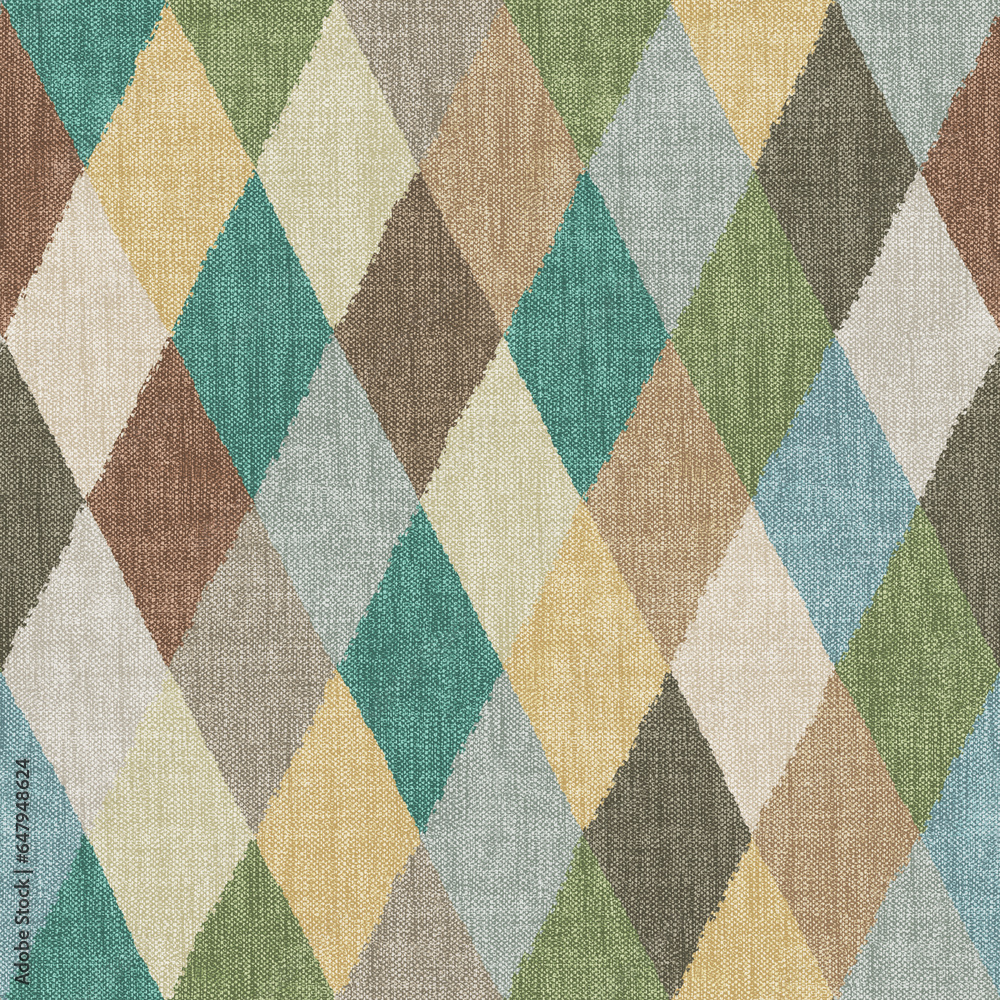 Rug seamless texture with geometric diamonds pattern, ethnic fabric ...