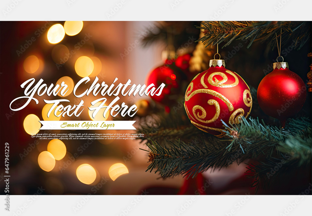 Mock Up of a Christmas Scene with Generative AI Stock Template | Adobe ...