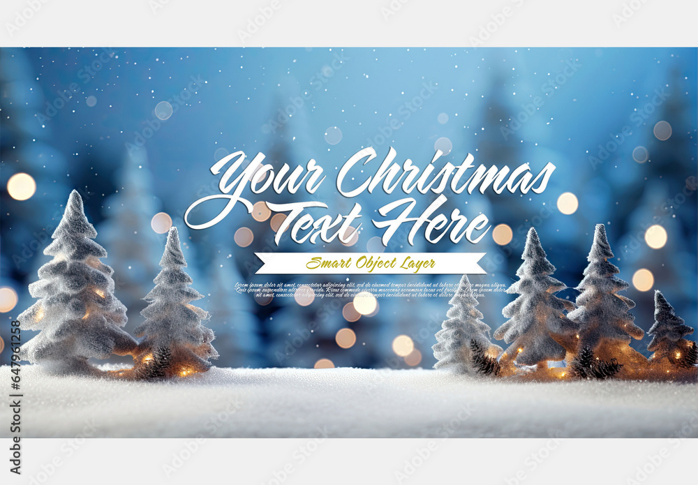 Mock Up of a Christmas Scene with Generative AI Stock Template | Adobe ...