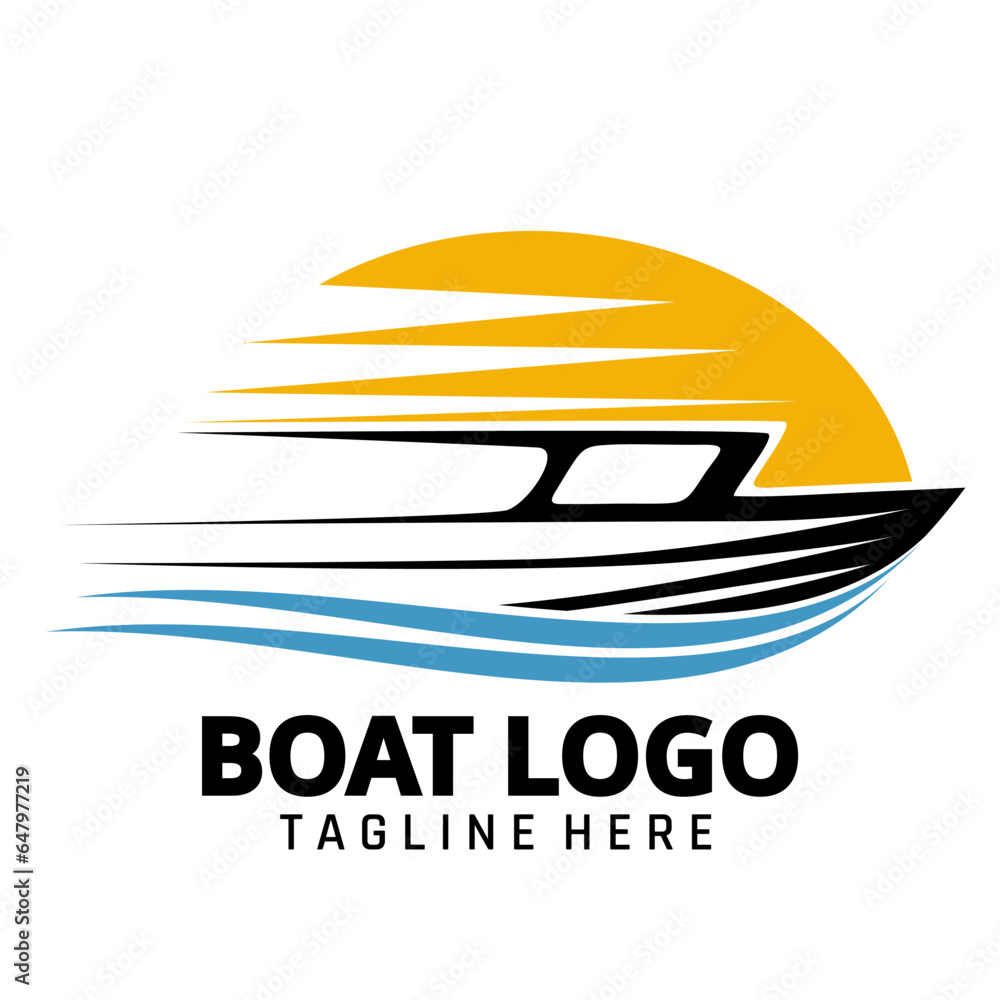 Vector Boat icon logo. Fastest Speedboat design illustration Stock ...