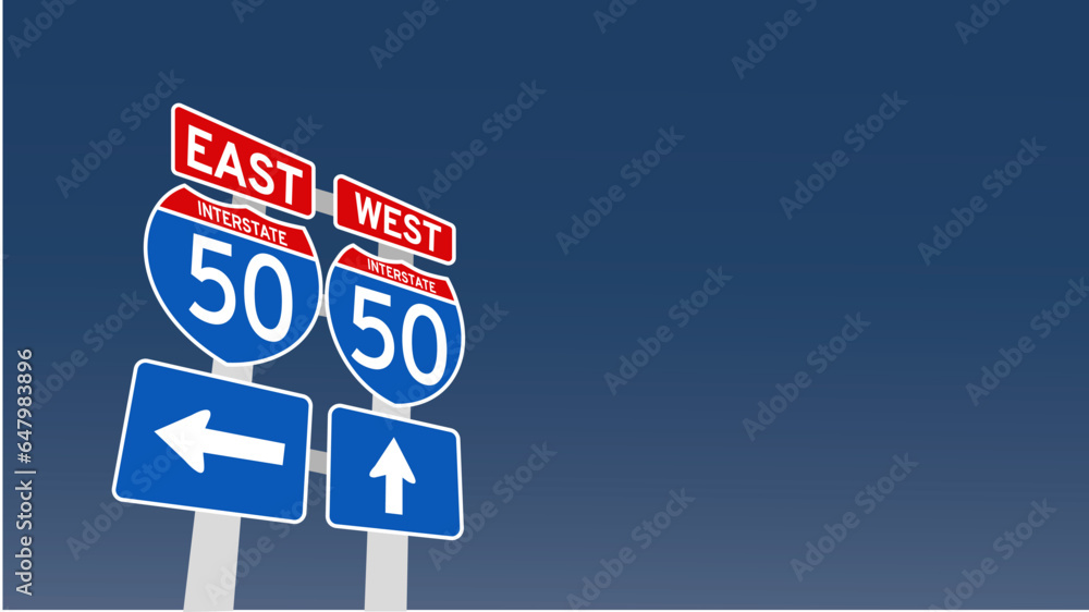 vector illustration of 50 kmh speed limit on Blue Street Traffic Signs ...