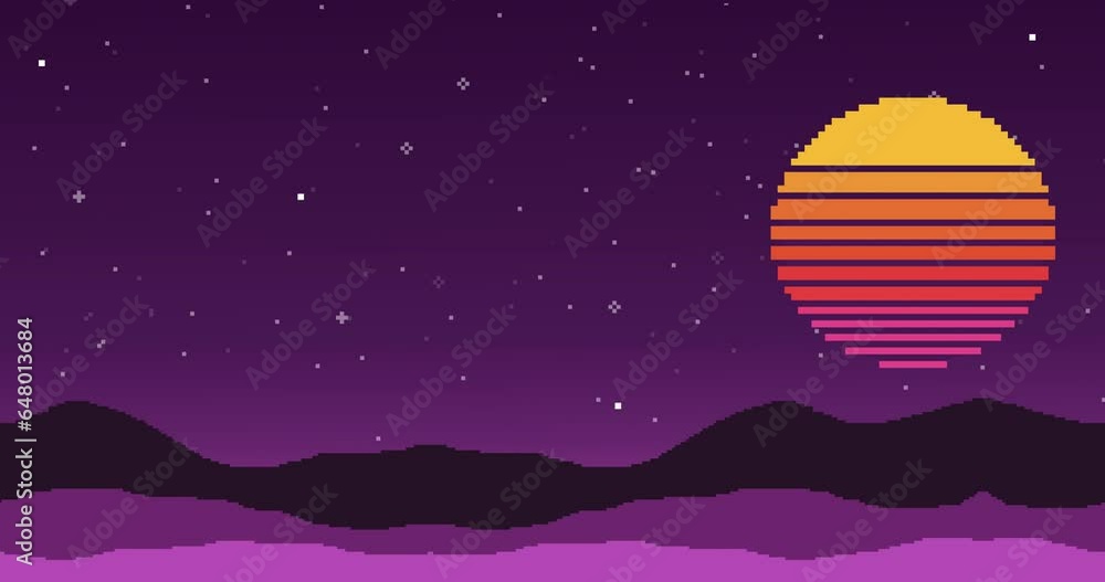 Pixel art Game Design 8 bit video vector. Animation of old style pixel ...