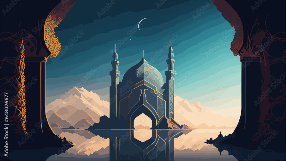 Islamic mosque background for prayers, posters and wallpapers. Stock ...