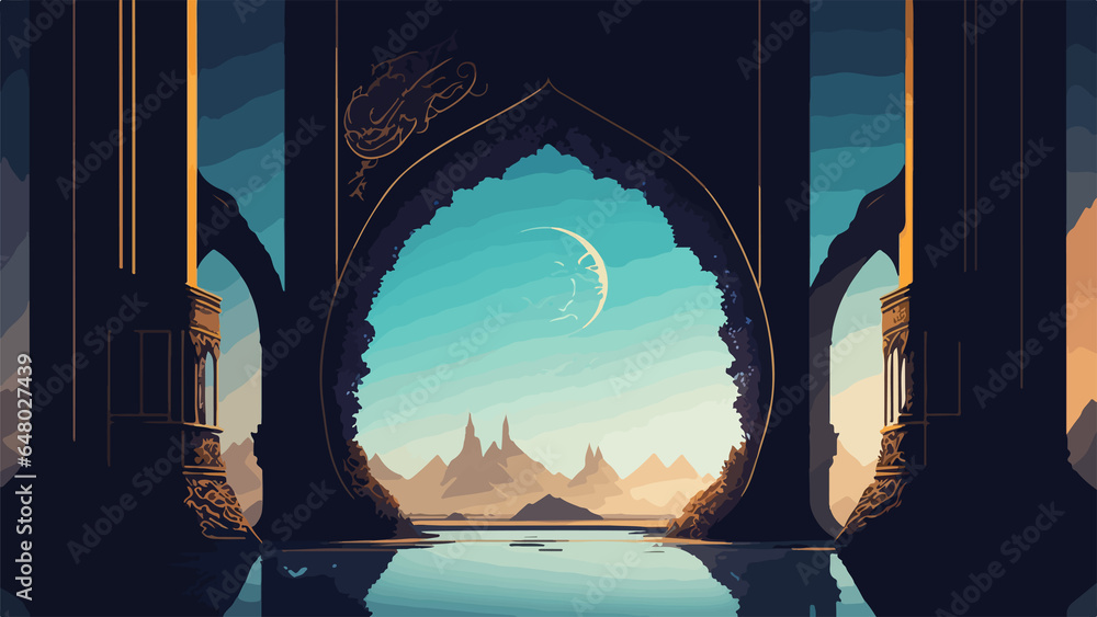 Islamic mosque background for prayers, posters and wallpapers. Stock ...