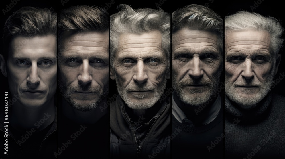 man from 20s to 60s, Age Progression Stock Photo | Adobe Stock