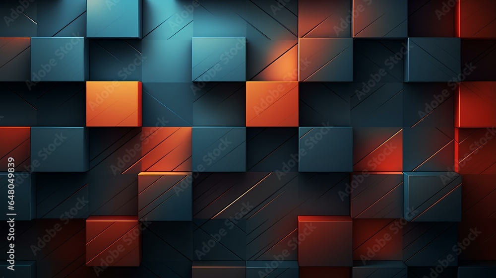 PPT background, blue and red gradation, Triangle and square texture in ...