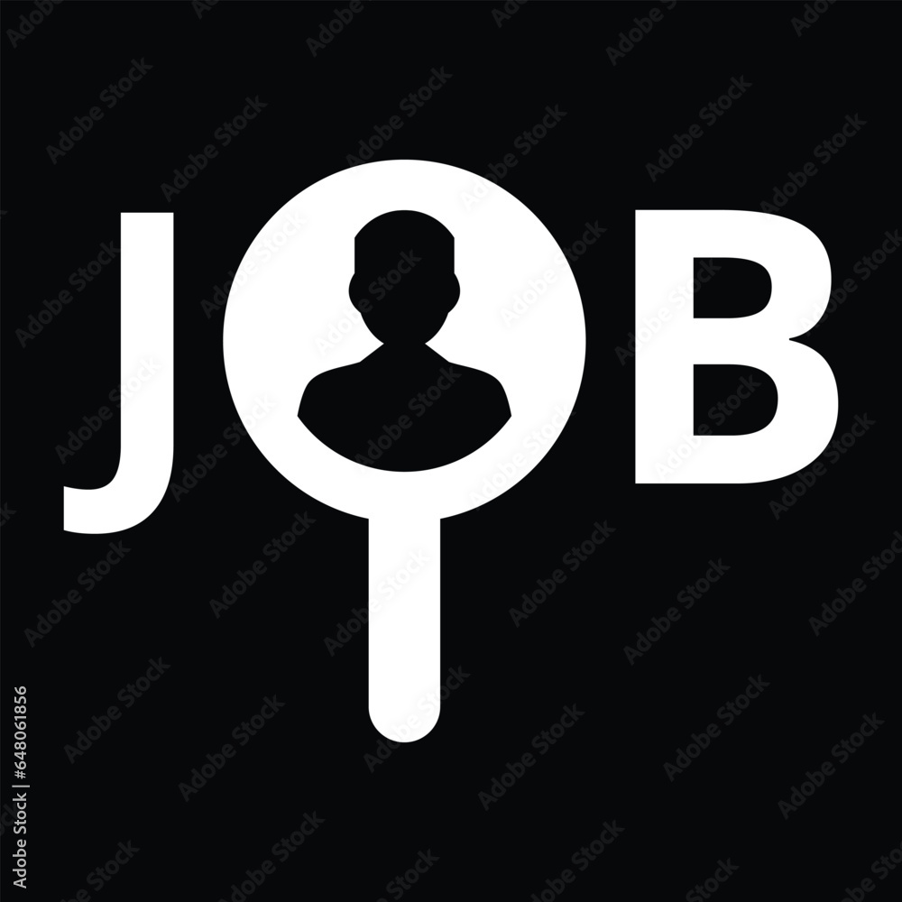 logo interview searching logo concept on black background with ...