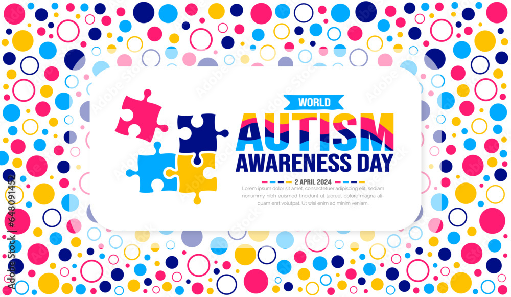 World autism awareness day background template celebrated in 2 April ...