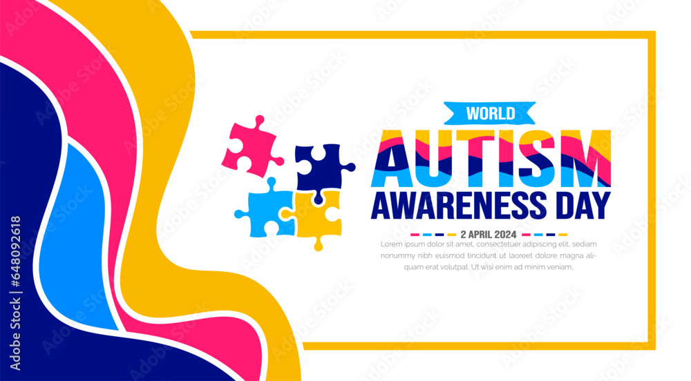 World autism awareness day background template celebrated in 2 April ...