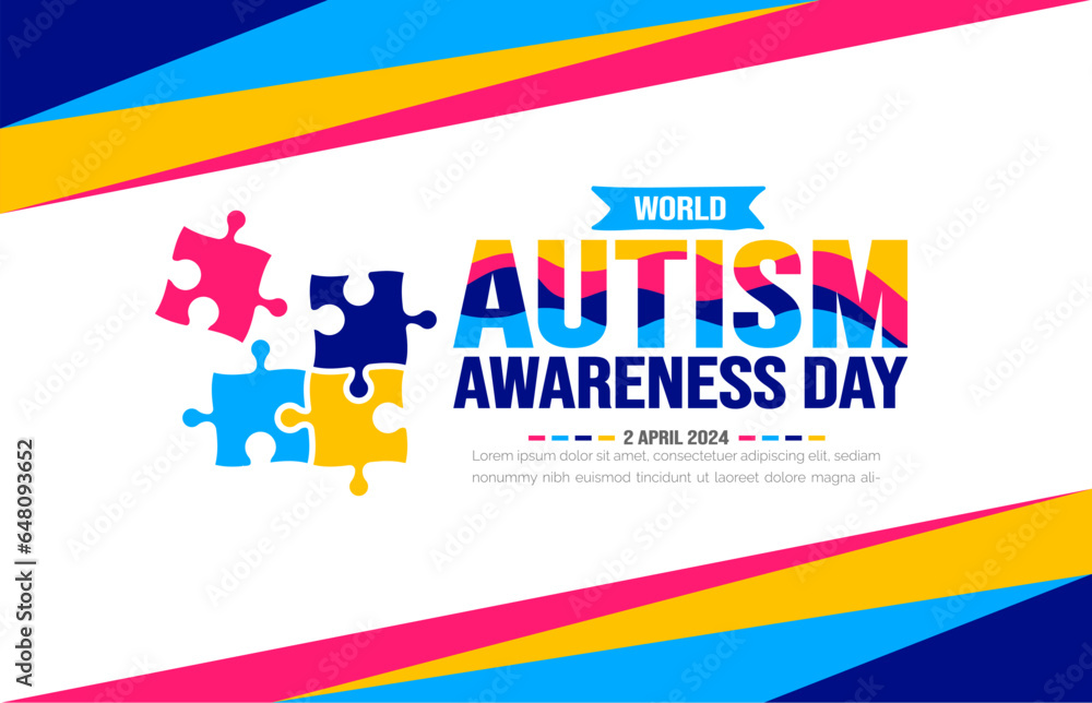 World autism awareness day background template celebrated in 2 April ...