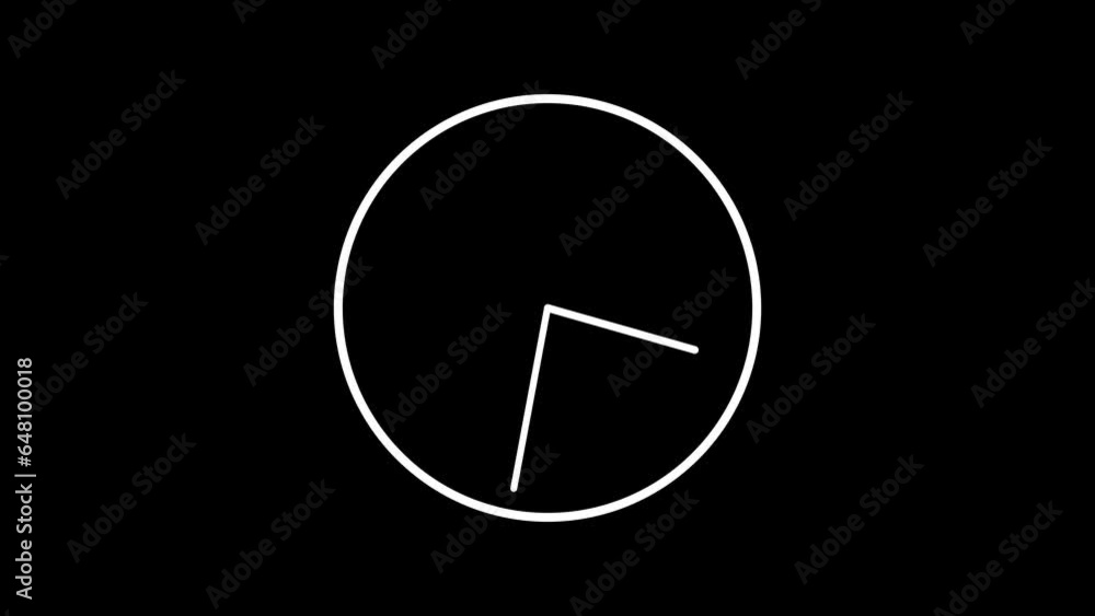 Time lapse 2d clock animated. first spinning clocks hand.simple clock ...