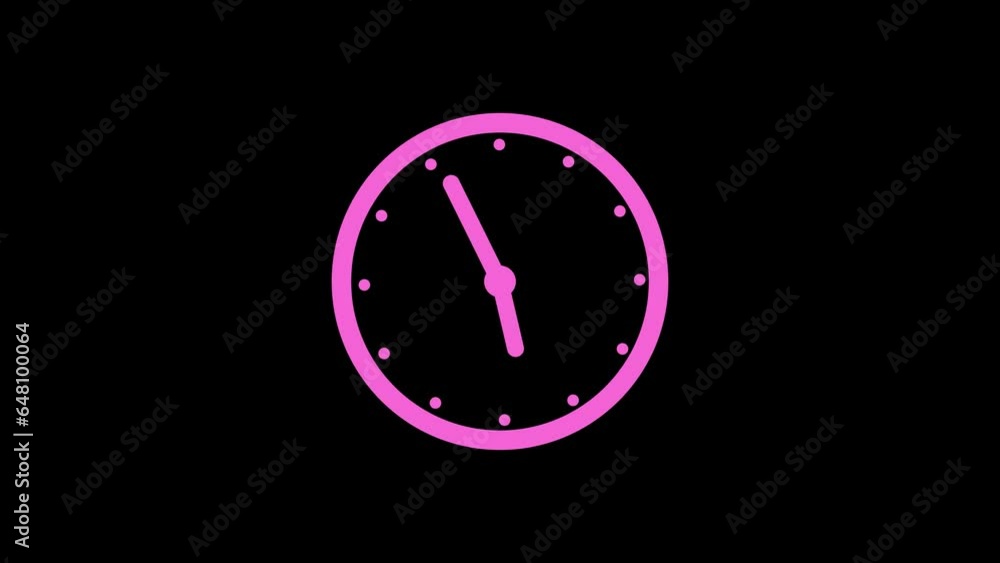 Time lapse 2d clock animated. first spinning clocks hand.simple clock ...