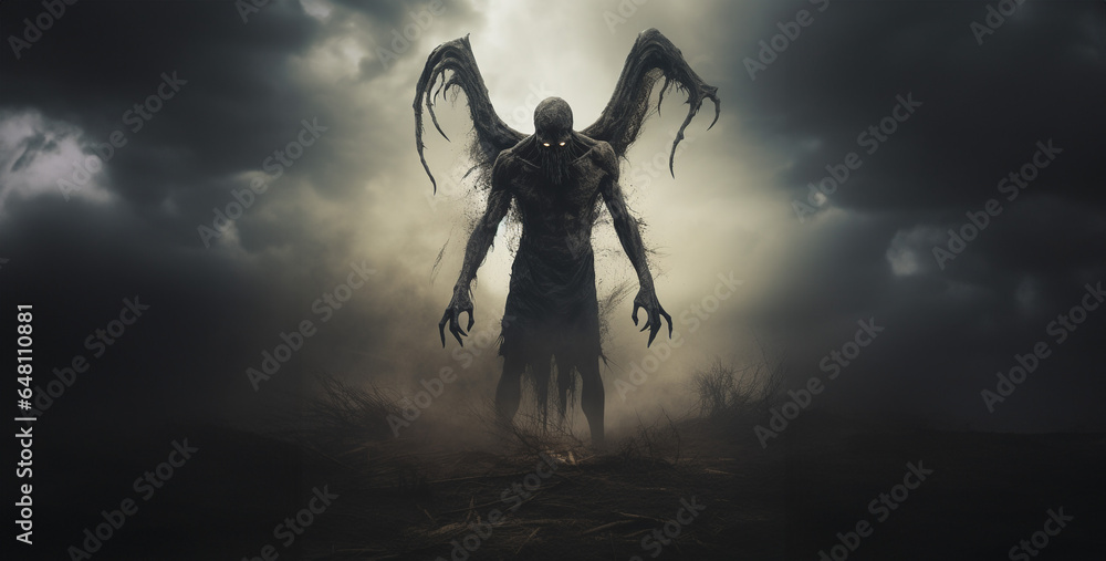 scary demon with long hands coming out from behind hd wallpaper Stock ...