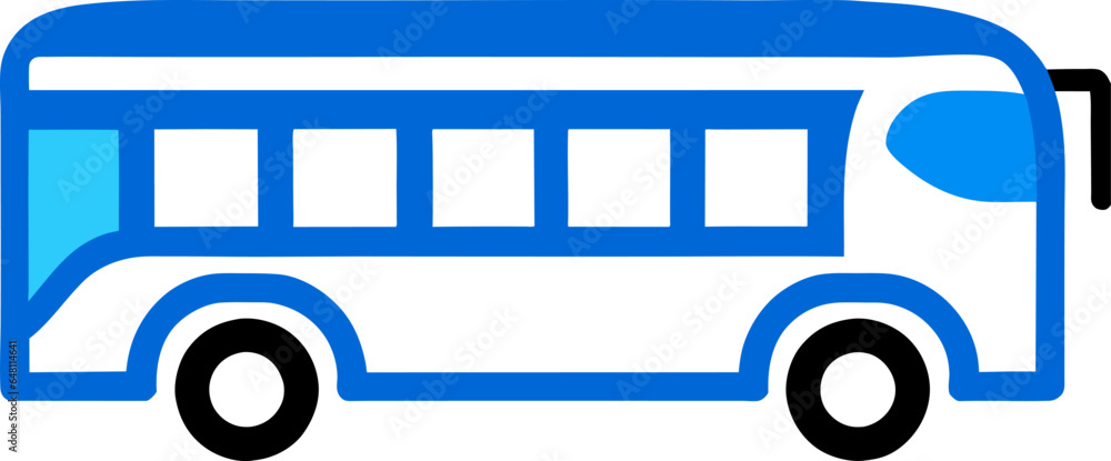 Modern bus side and front view vector isolated illustration. Fast ...