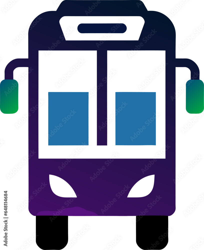 Modern bus side and front view vector isolated illustration. Fast ...