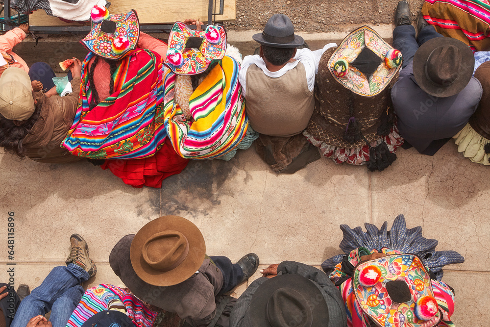 Reise durch Peru. Auf der Halbinsel Capachica am Titicaca See. Stock 写真 ...