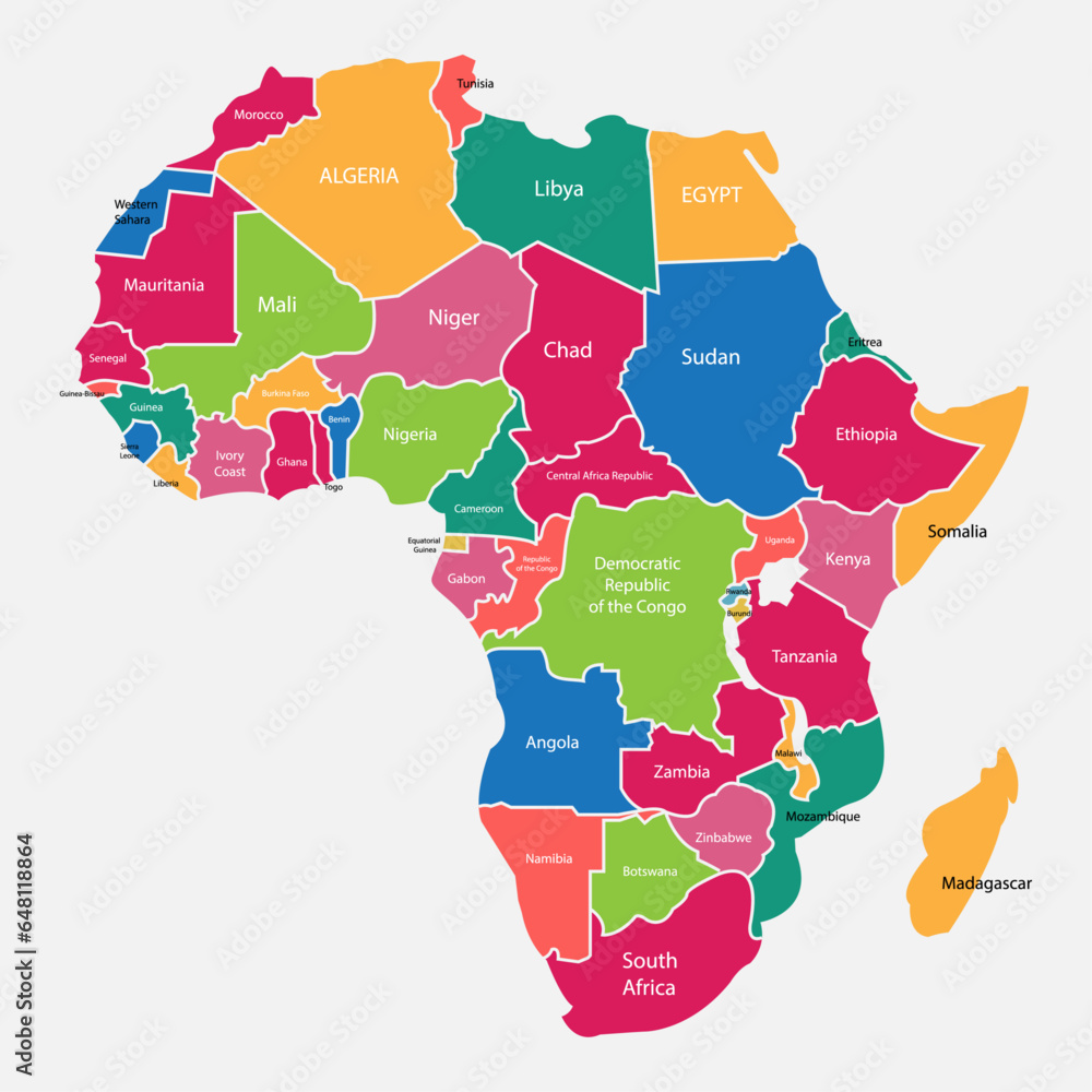 map of african countries. africa map. map of african countries with ...