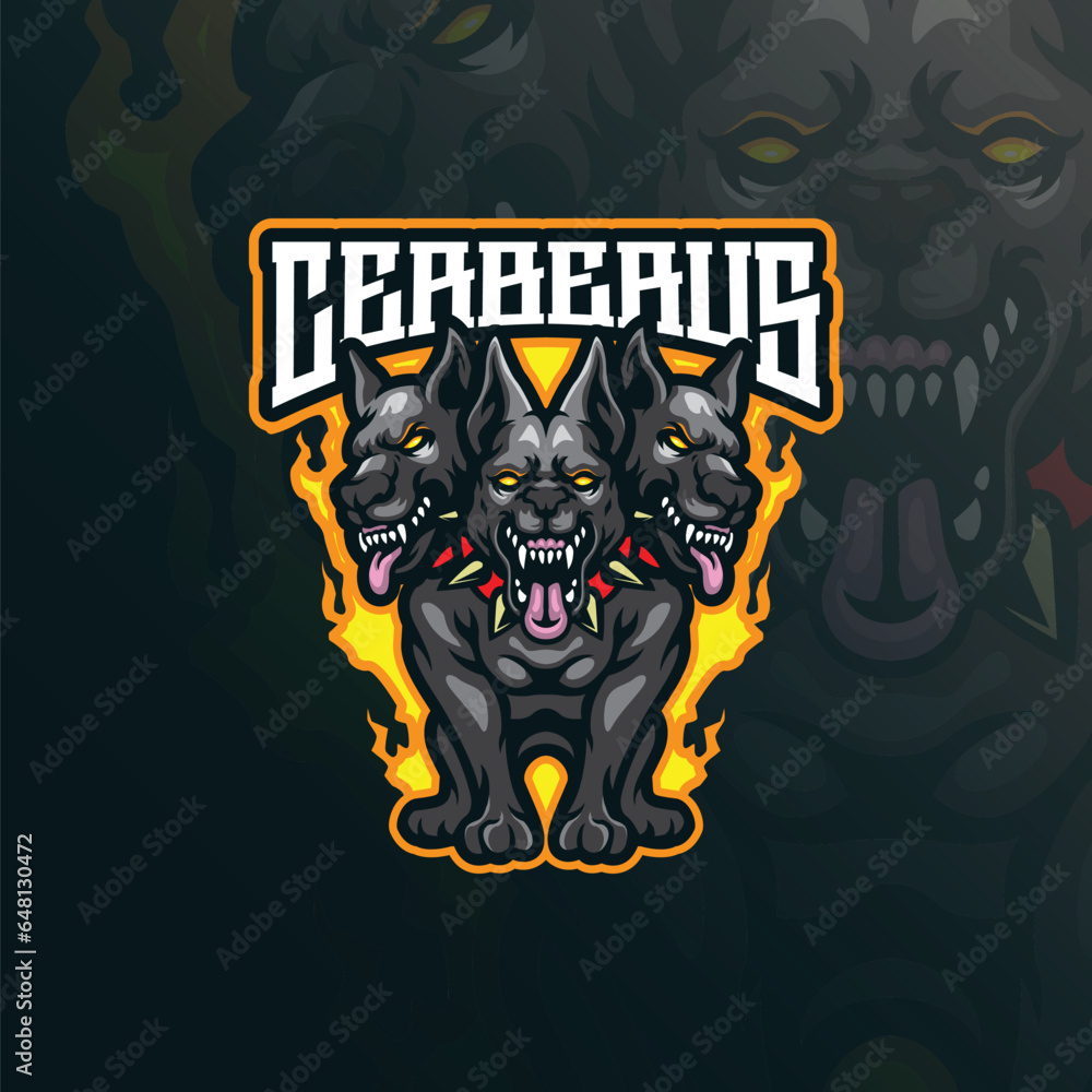 Cerberus mascot logo design vector with modern illustration concept ...