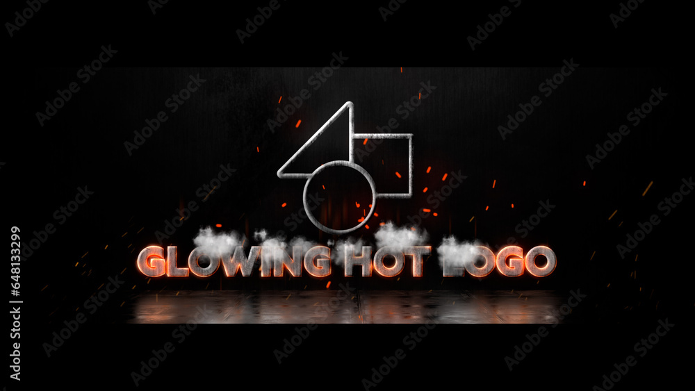 Glowing Hot Logo Reveal Stock Template | Adobe Stock