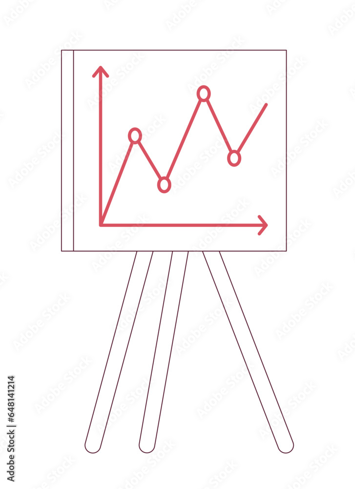 Presentation whiteboard with graphs charts 2D cartoon object. Company ... Presentation whiteboard with graphs charts 2D cartoon object. Company ...