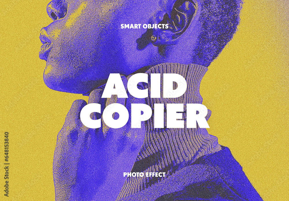 Acid Copier Photo Effect Mockup With Generative AI Preview Stock ...