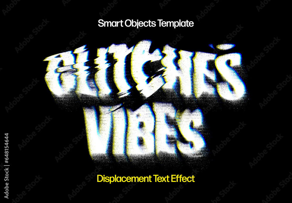 Distortion Text Effect Mockup Stock Template | Adobe Stock
