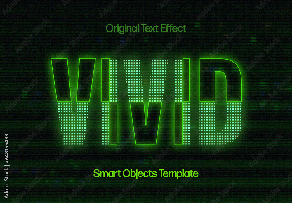 Pixel Screen Matrix Text Effect Mockup Stock Template | Adobe Stock