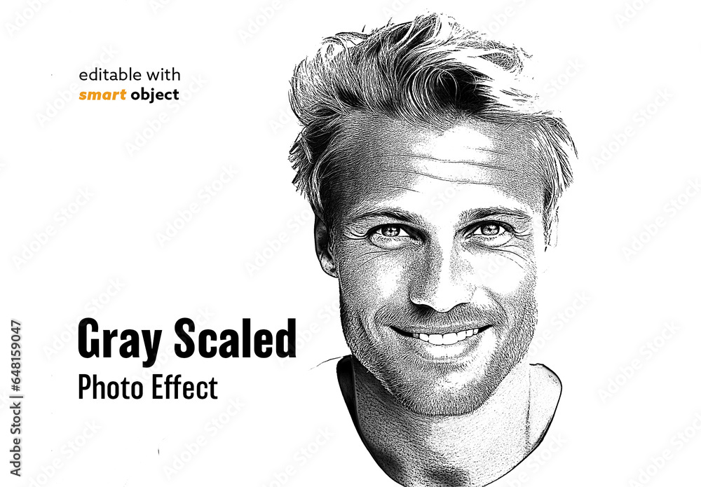 Gray Scaled Photo Effect Stock Template | Adobe Stock