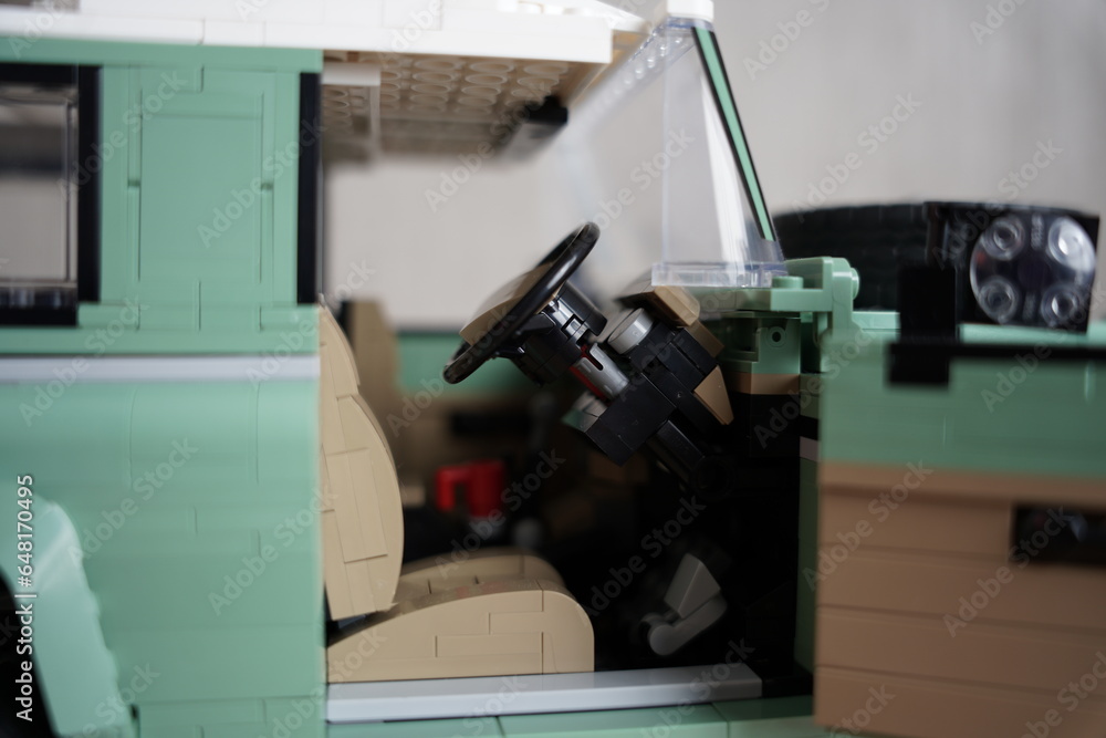 Lego Defender, Land Rover Classic Defender 90. Green car lego with ...