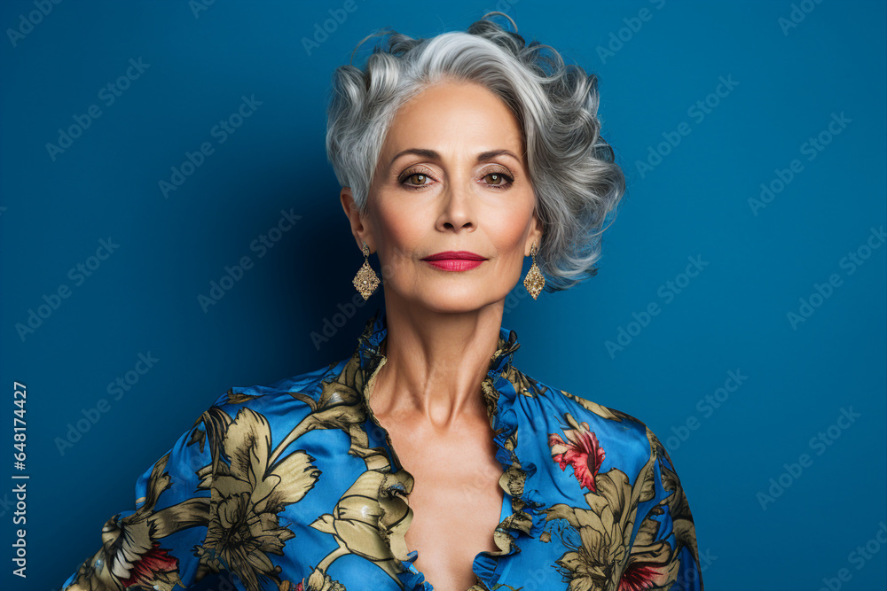 Generative Ai illustration of aged charming woman model amazing ...