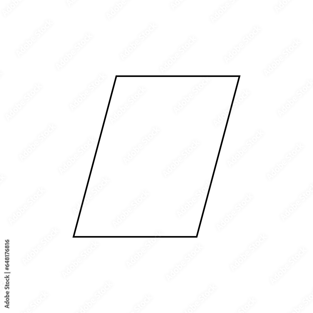 A large black outline parallelogram symbol on the center. Illustration ...