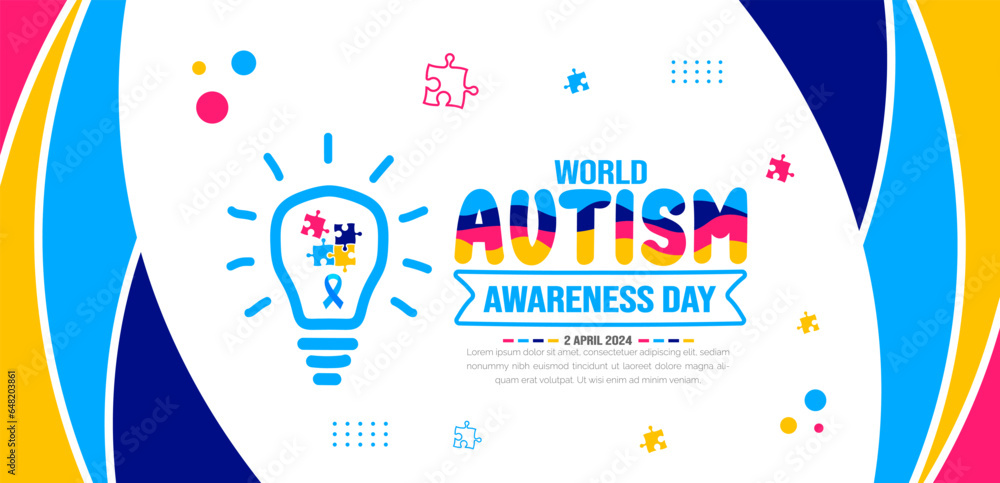 World autism awareness day background template use to banner, card ...