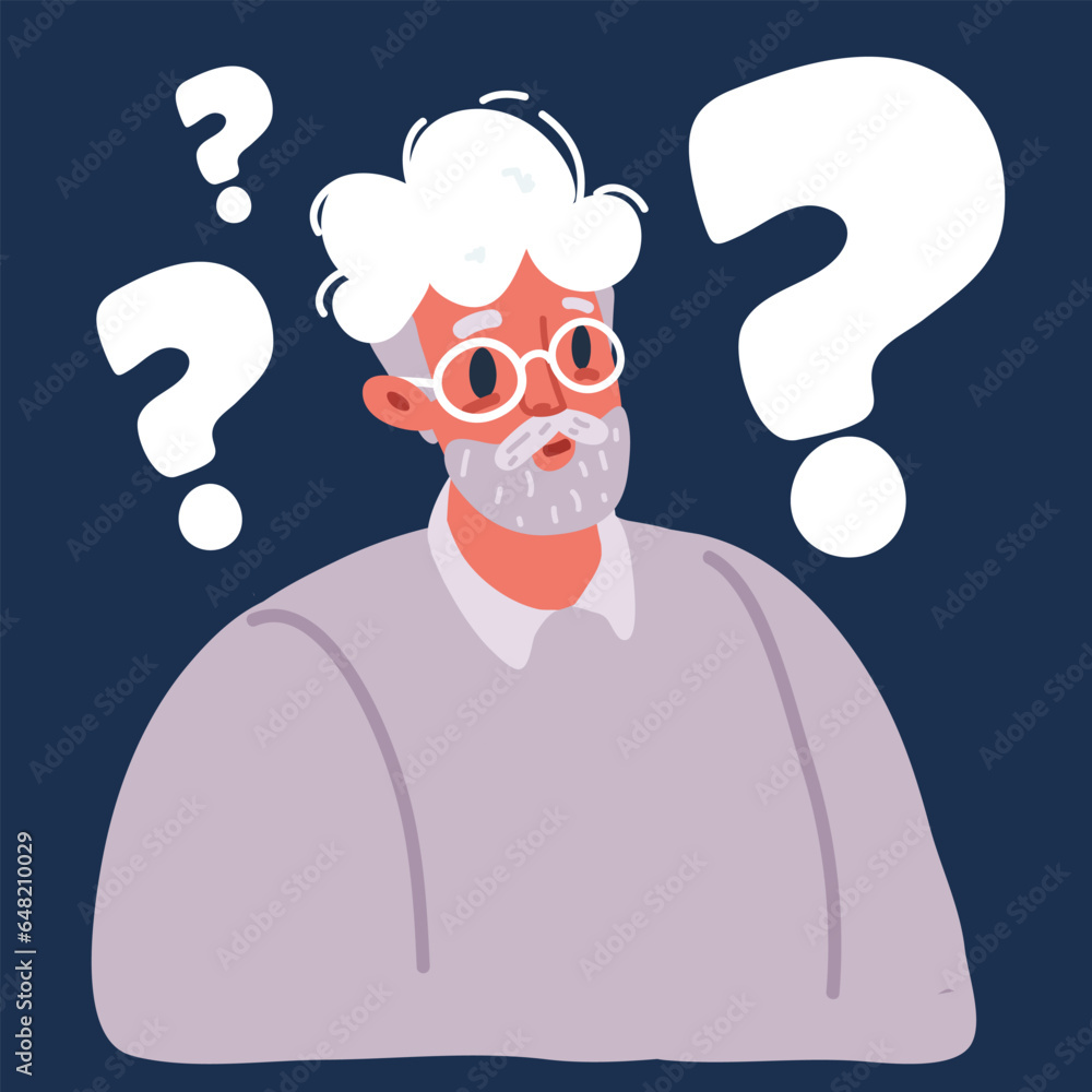 Cartoon vector illustration of Old man old man who is confused ...