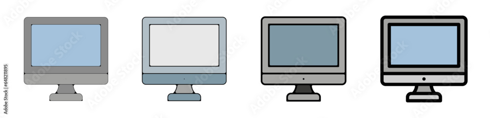 picto logo icones et symbole couleur noir ecran ordinateur poste ...