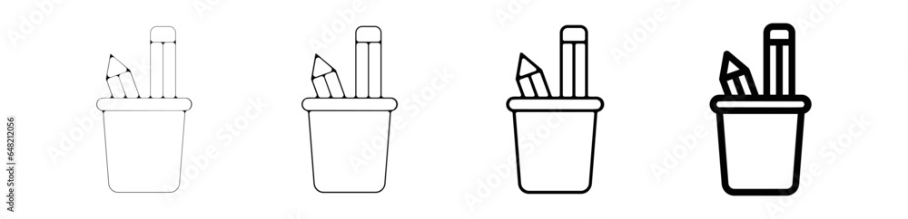 picto logo icones et symbole trace noir crayon stylo et pot bureau ...