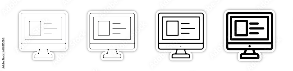 picto logo icones et symbole trace noir ordinateur bureau travail et ...