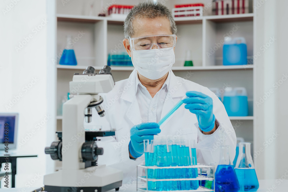 Modern medical laboratory: two scientists work with micropipettes ...