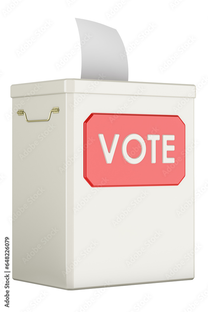 Election ballot box, voting box. 3D rendering isolated on transparent ...