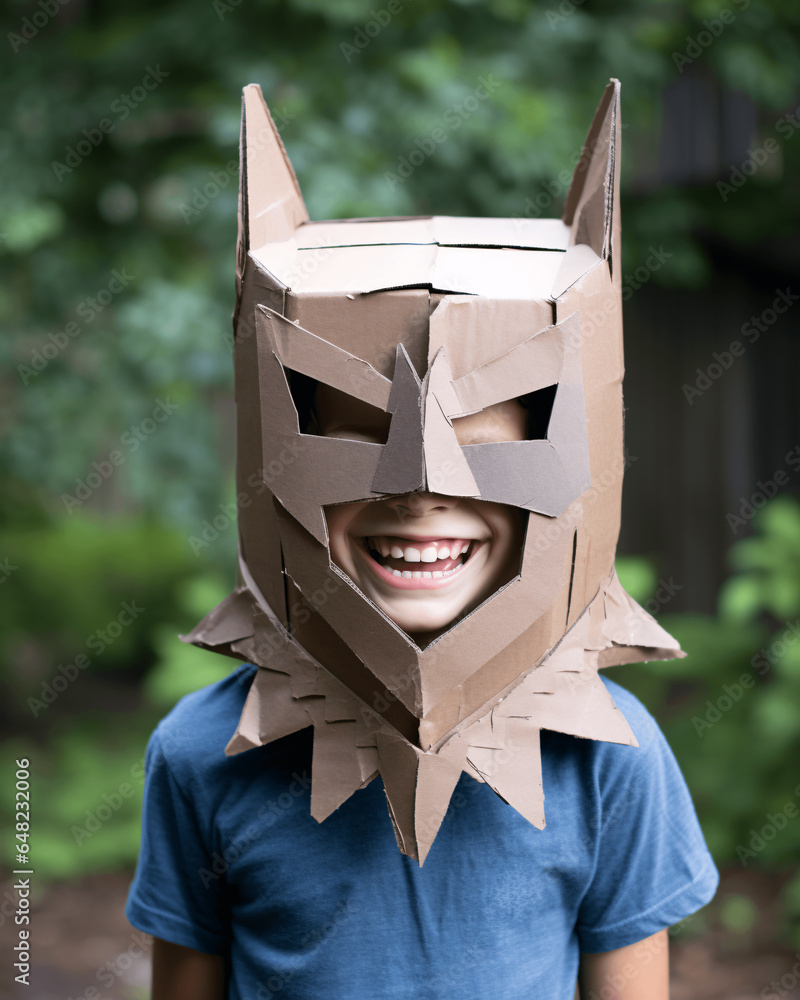 A boy passionately engrosses himself in a hands-on craft project ...