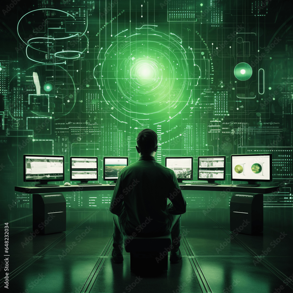 The IT system control room is a hub activity, where skilled technicians ...