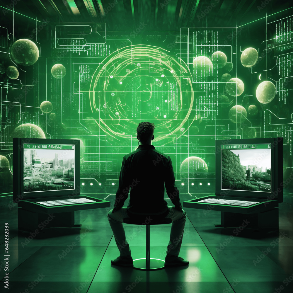 The IT system control room is a hub activity, where skilled technicians ...