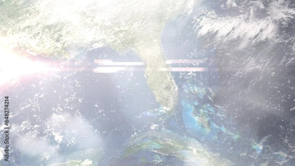 Earth zoom in from space and focus on Sarasota, Florida, USA. 3D ...