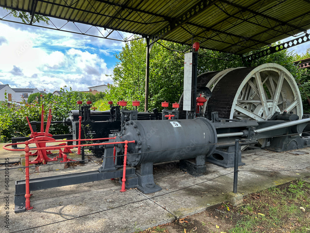 Tarnowskie Gory, Poland, August 7, 2023: An exhibition of old steam ...