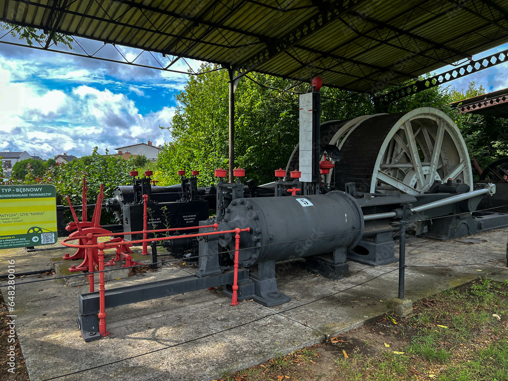 Tarnowskie Gory, Poland, August 7, 2023: An exhibition of old steam ...