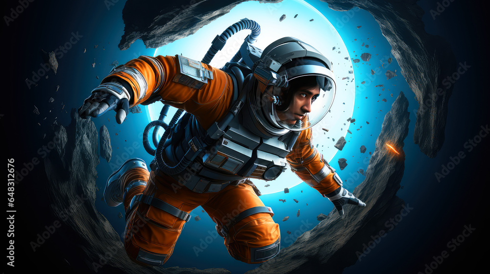 Cosmic Voyager: An Astronaut's Journey in the Vastness of Space as ...