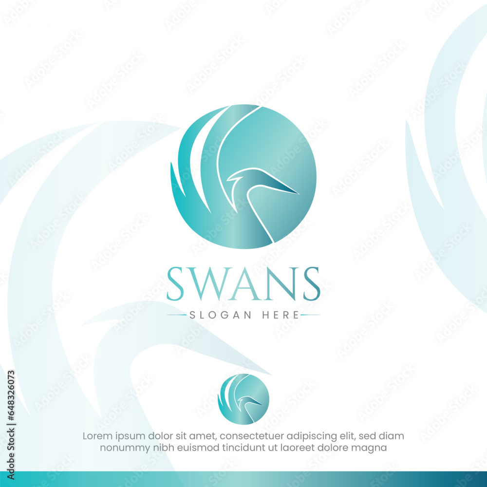 Swans Logo, Birds Logo Stock Vector | Adobe Stock