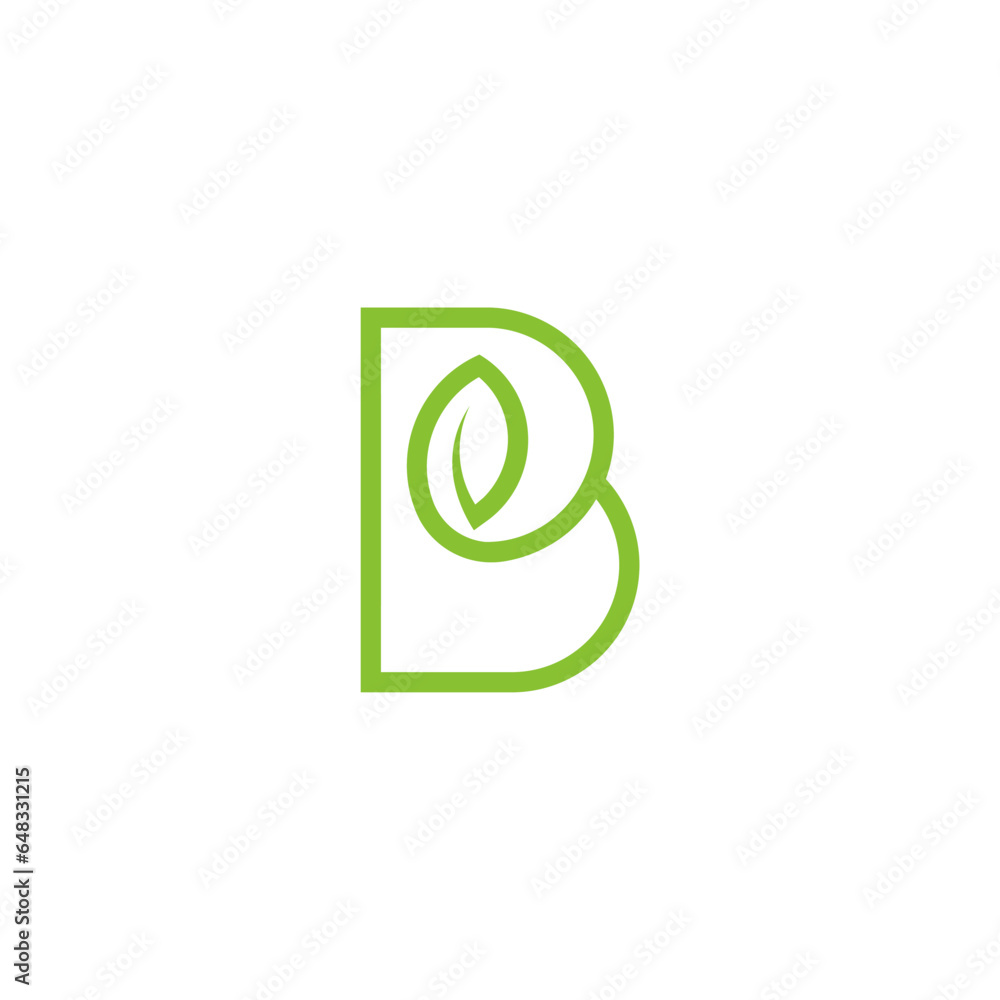 letter b leaf logo vetor image Stock Vector | Adobe Stock