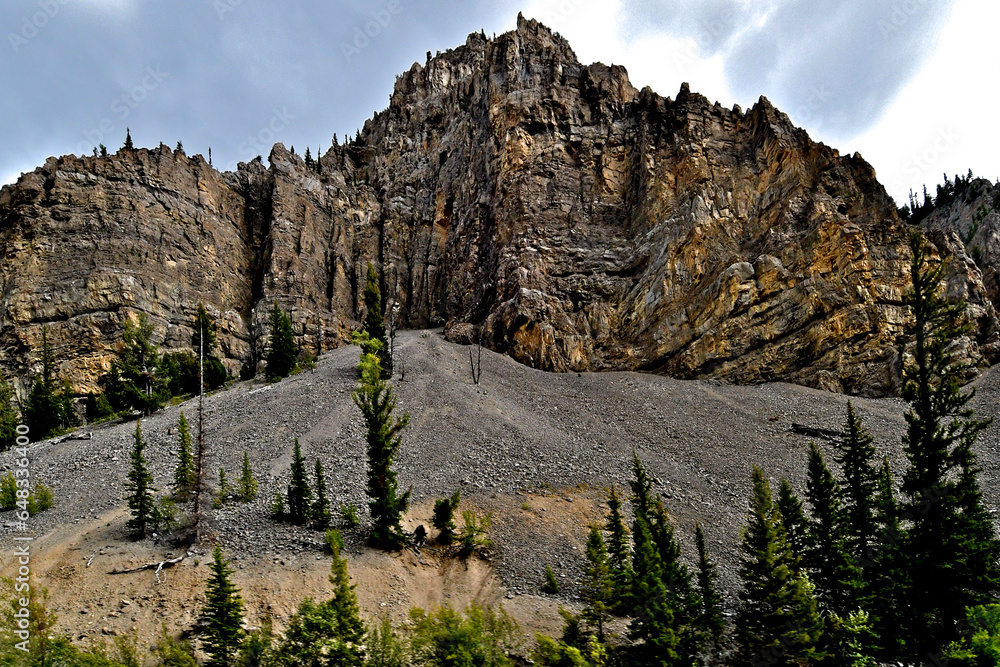 Talus slope/ alluvial fan emanate from base of old carbonate ...