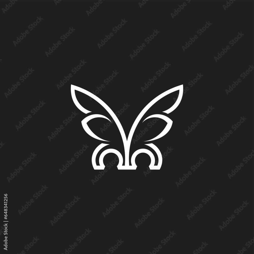abstarct letter m bug wings symbol logo vector Stock Vector | Adobe Stock
