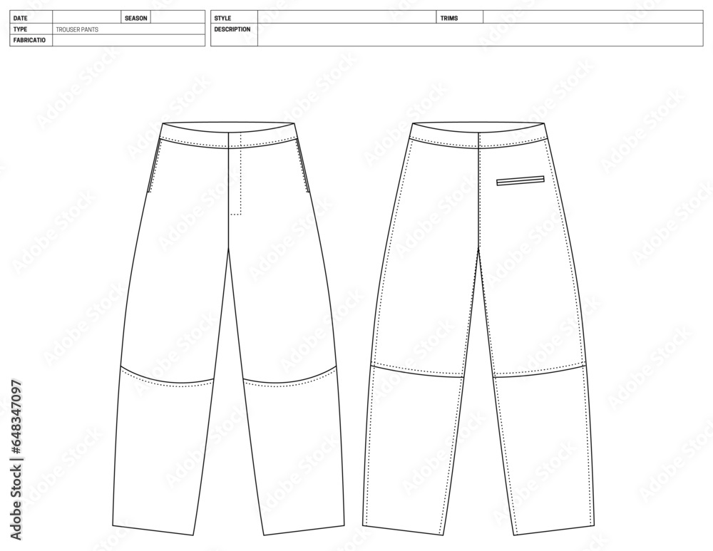 Customizable Shorts Vector Illustration, Trouser Pants, Flats Sketch ...